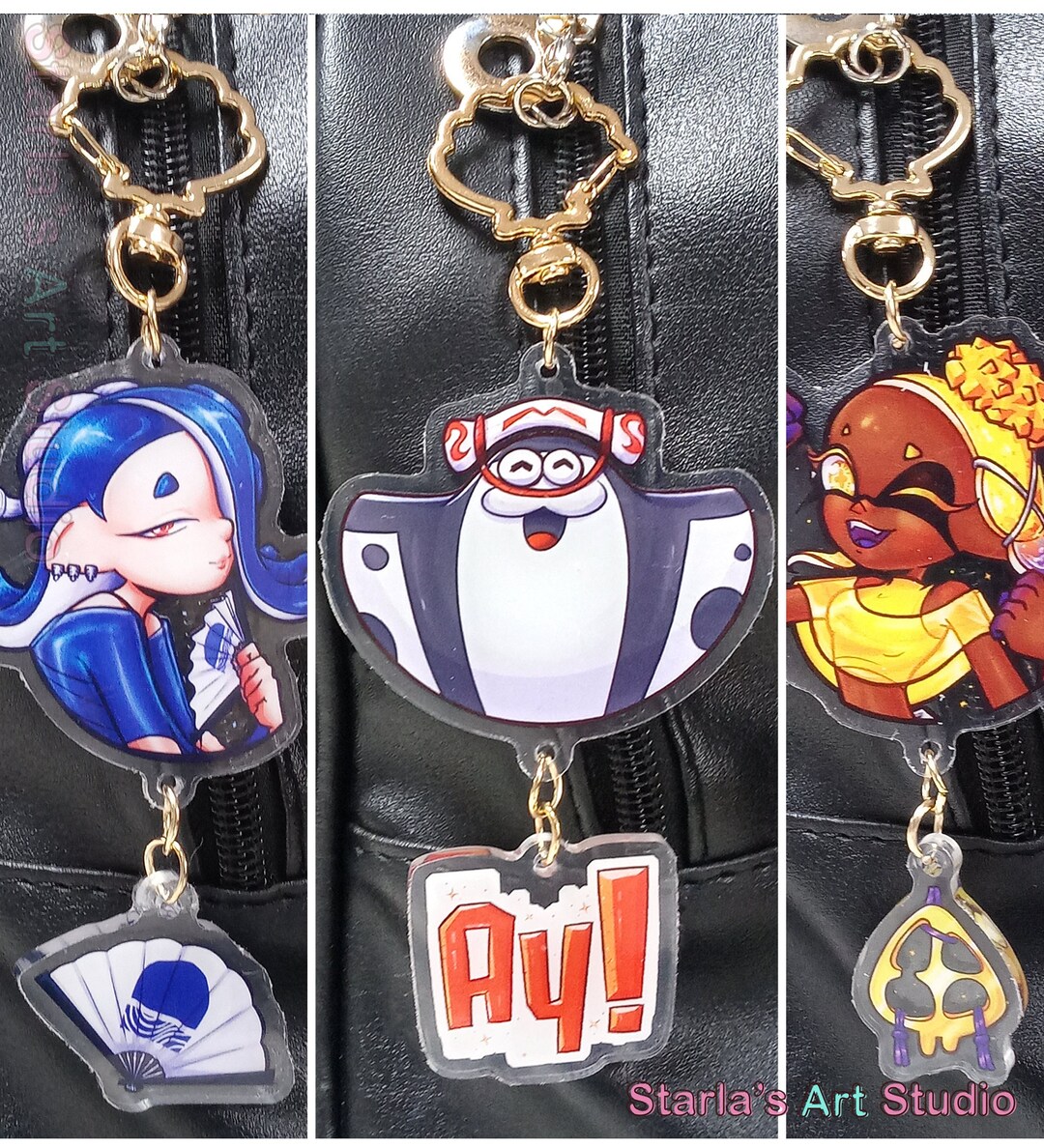 Splatoon 3 Inspired Acrylic Keychain Charms: Shiver, Frye, Big Man ...