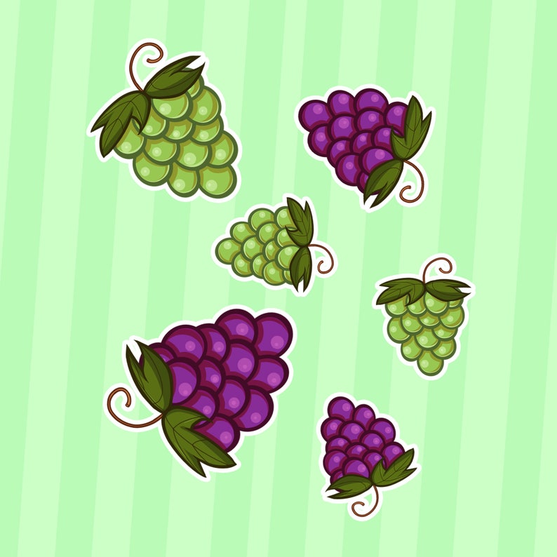 Cute Grace Grape Girl Stickers | Sticker Sheet | White Matte Sticker ...