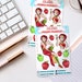 Apple Girl Stickers Cute Character Alma | Sticker Sheet | White Matte ...