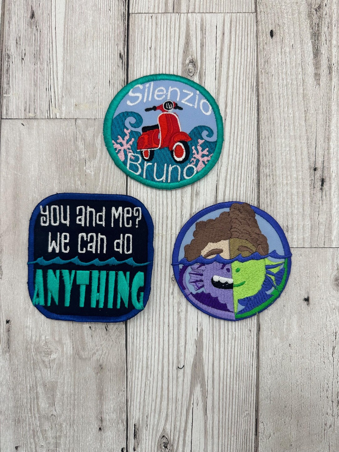 Luca Collection Embroidered Patches Slienzio Bruno With Moped Detail ...