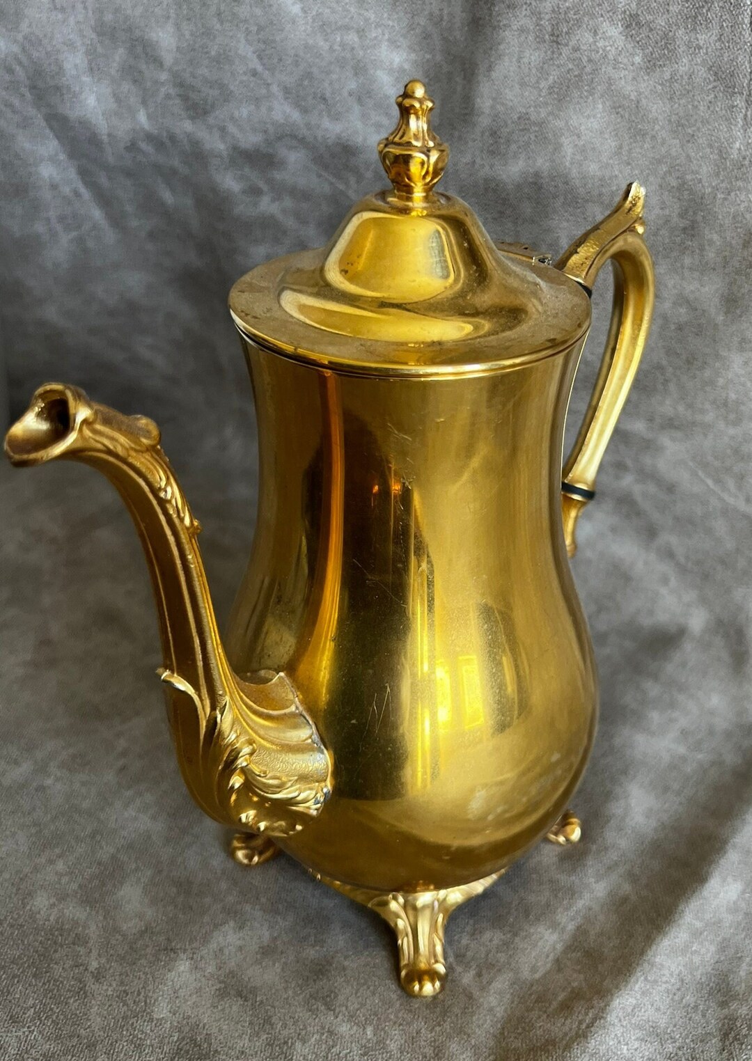 24K Gold Plated Footed Teapot by International Silver Co. - Etsy