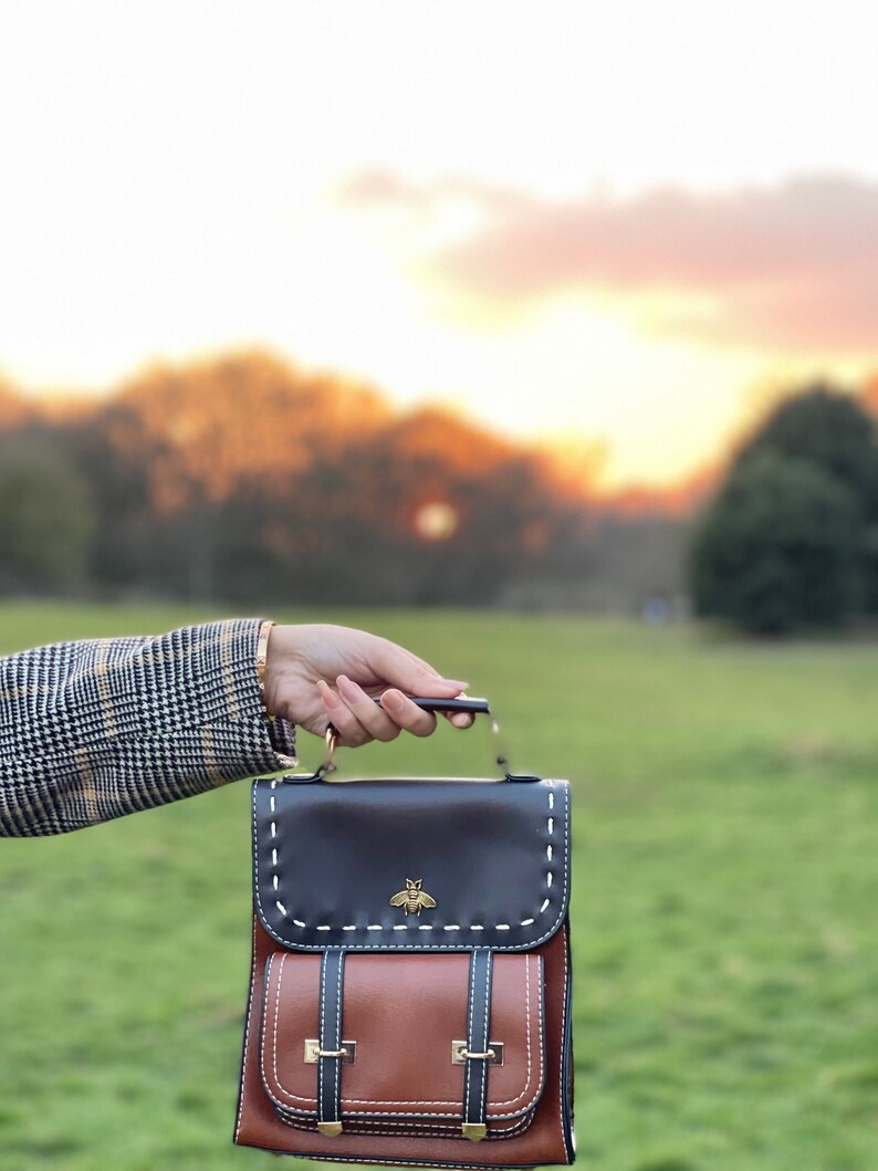 Bee Bag Vegan Leather Backpack Convertible Backpack | Etsy