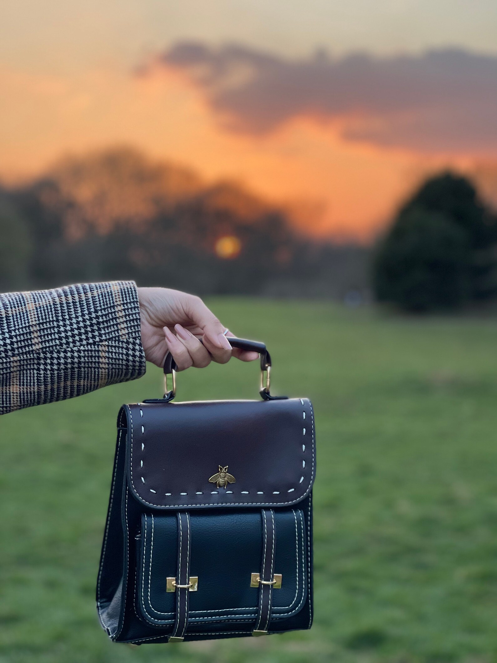 Bee Bag Vegan Leather Backpack Convertible Backpack | Etsy