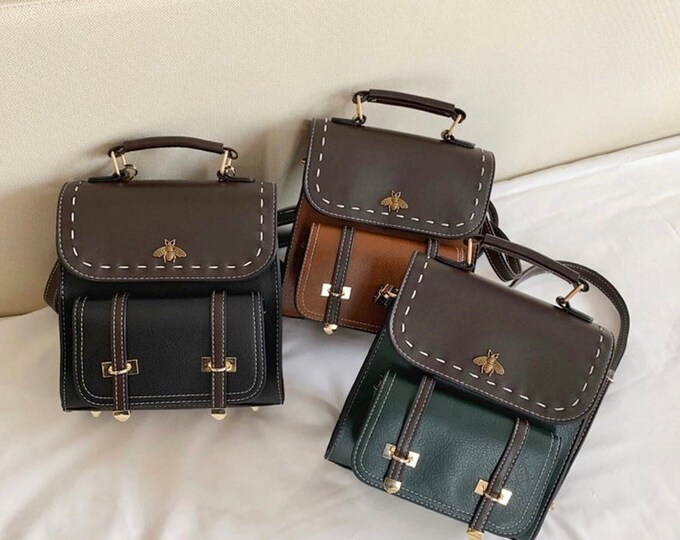 Bee Bag, Vegan Leather Backpack, Convertible Backpack, Backpack Women ...