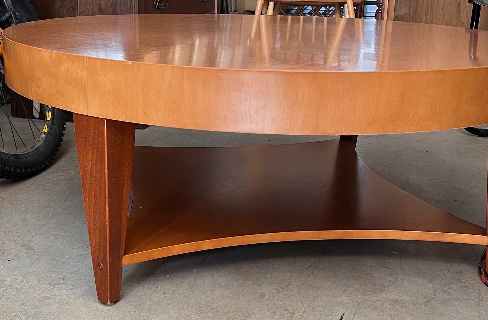 MCM Round Coffee Table With Shelf. Heavy and Solid - Etsy