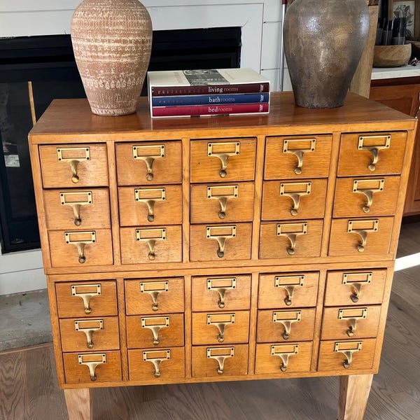 Library Card Catalog - Etsy