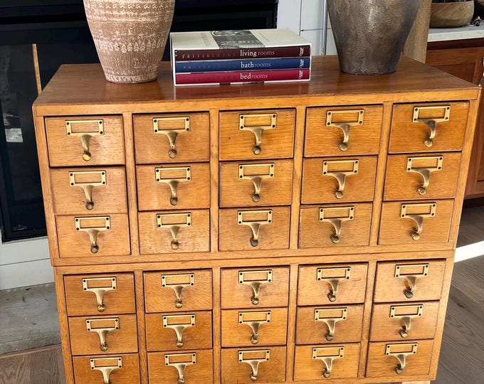 30 Drawer Maple Library Card Catalog - Etsy