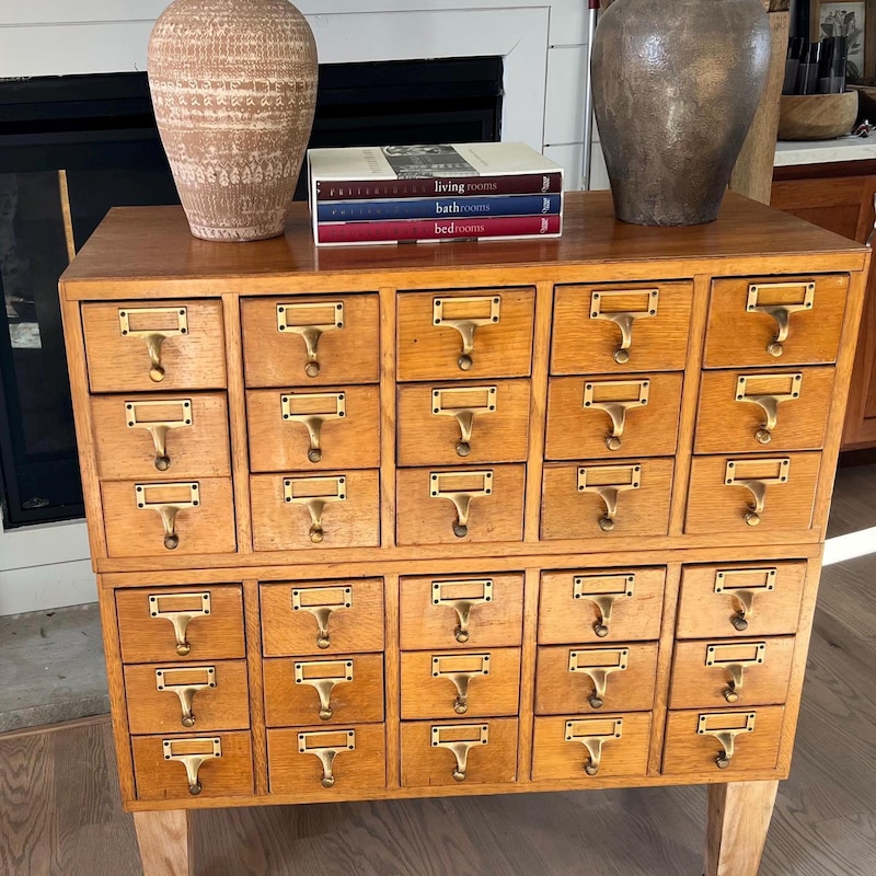 Library Card Cabinet - Etsy