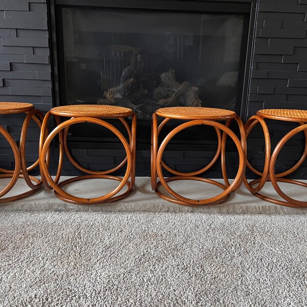 Rattan Ottoman - Etsy