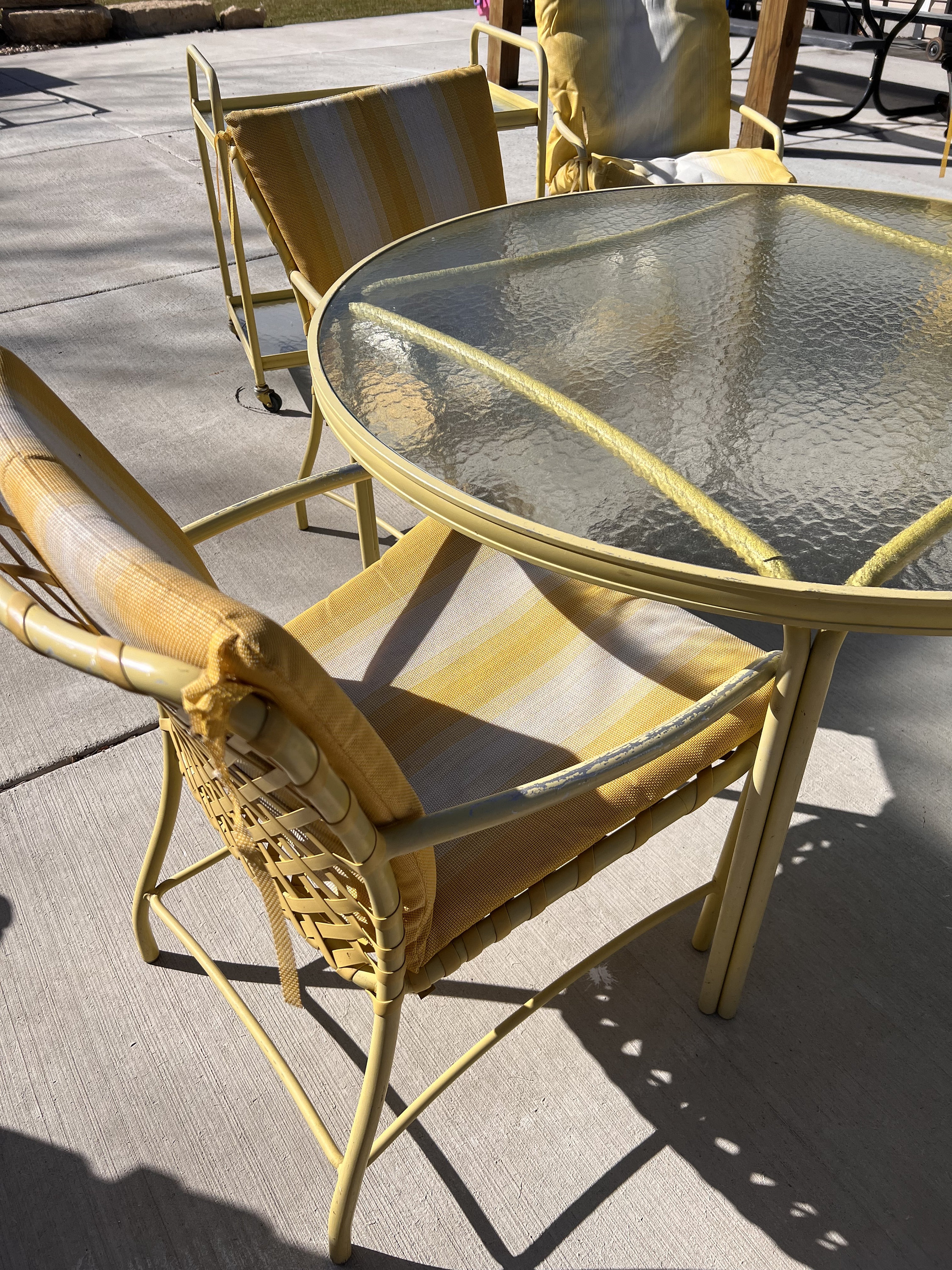 Vintage Brown Jordan Tamiami Patio Set Glass Topped Table and 5 ...