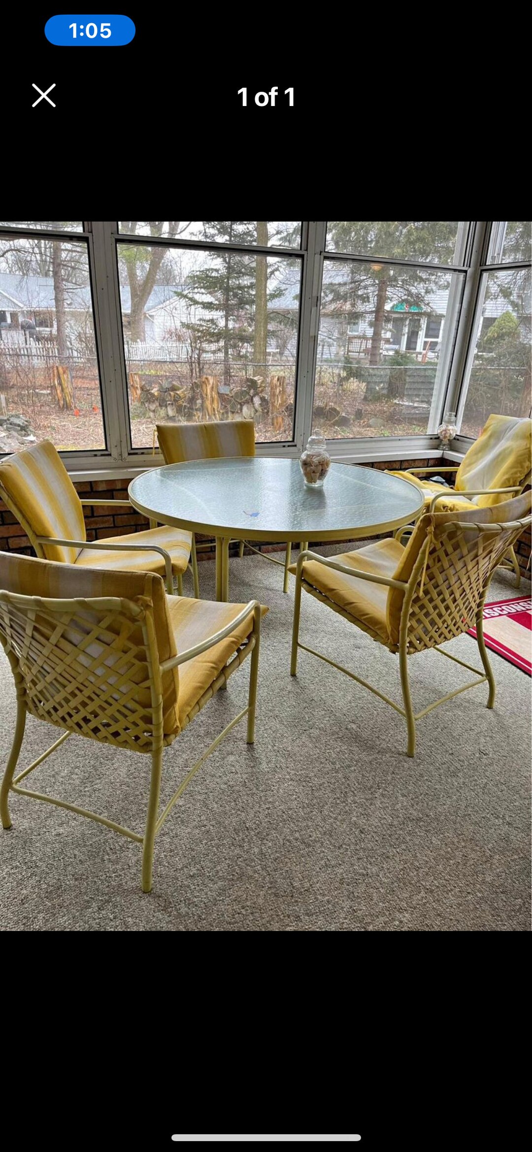 Vintage Brown Jordan Tamiami Patio Set Glass Topped Table and 5 ...