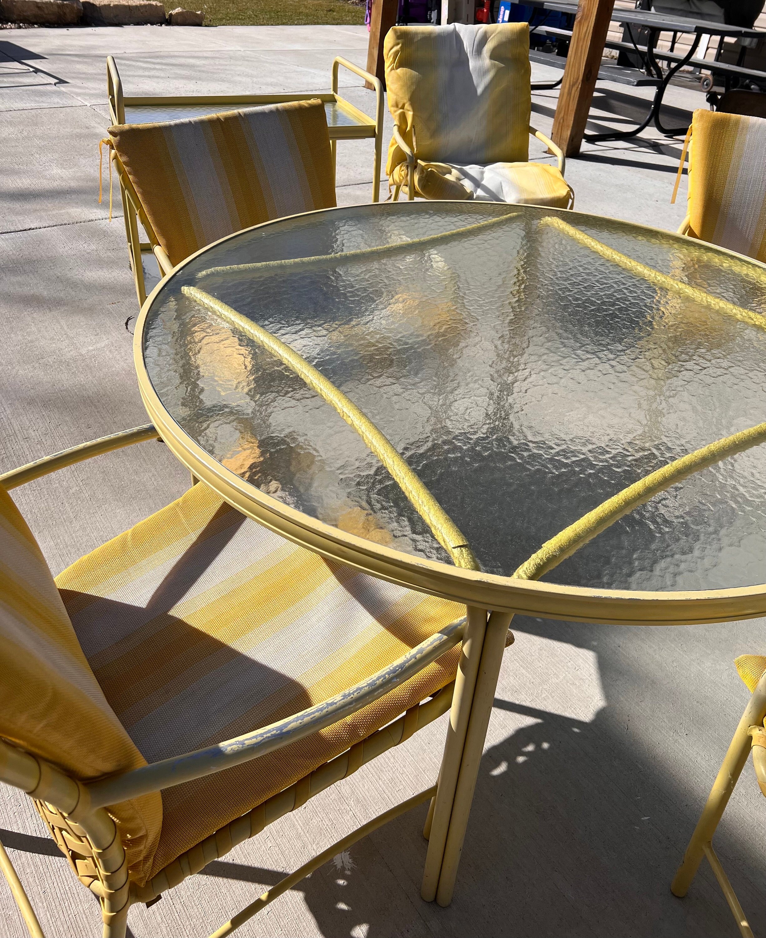 Vintage Brown Jordan Tamiami Patio Set Glass Topped Table and 5 ...