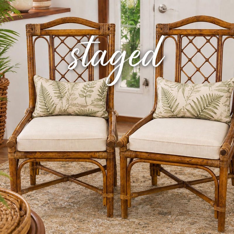 Boho Rattan Accent Chair - Etsy