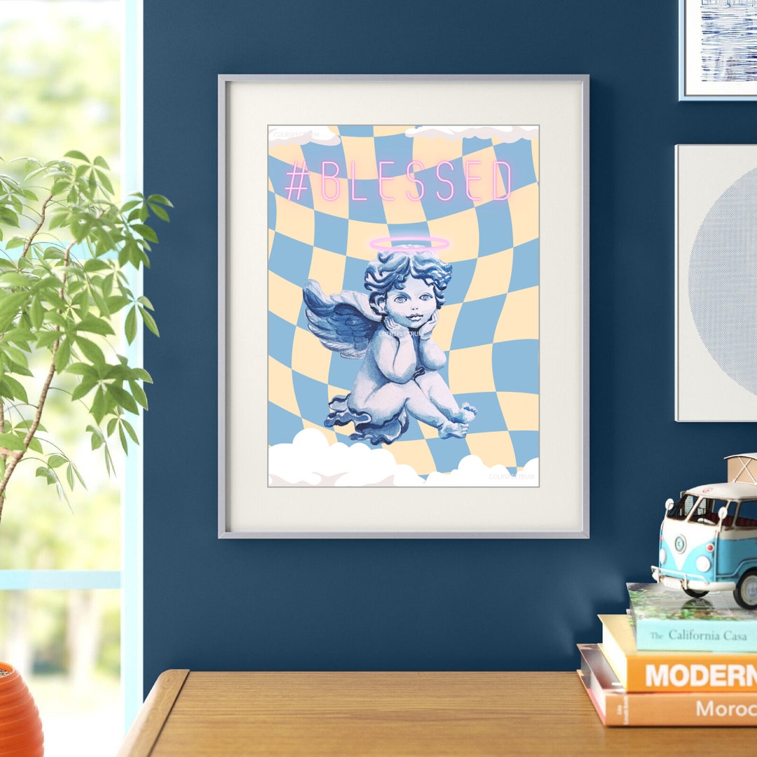 Retro Trendy blessed Poster - Etsy