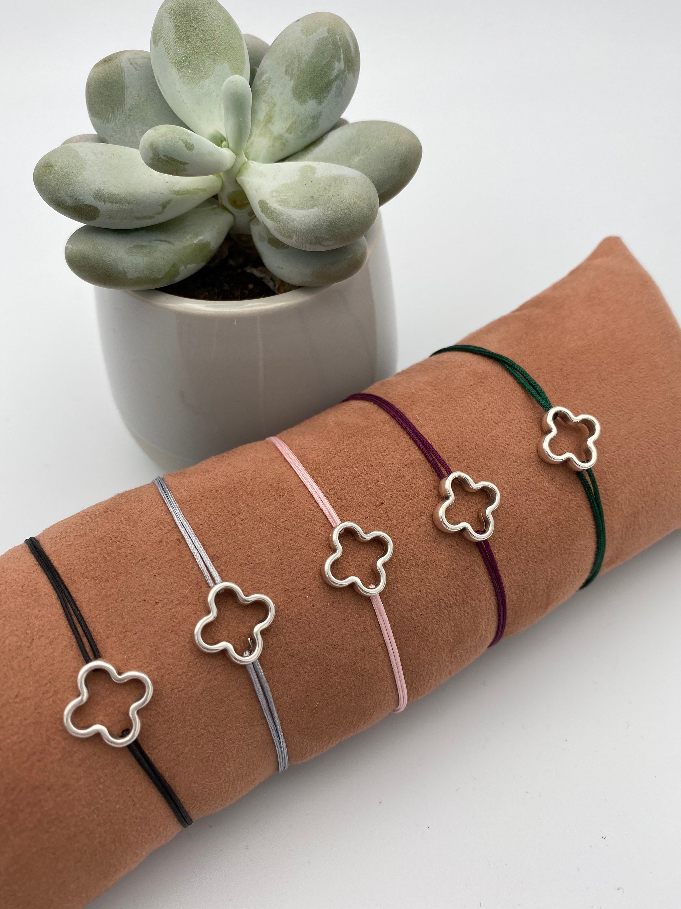 Bracelet with shamrock lucky charm macrame bracelet with | Etsy