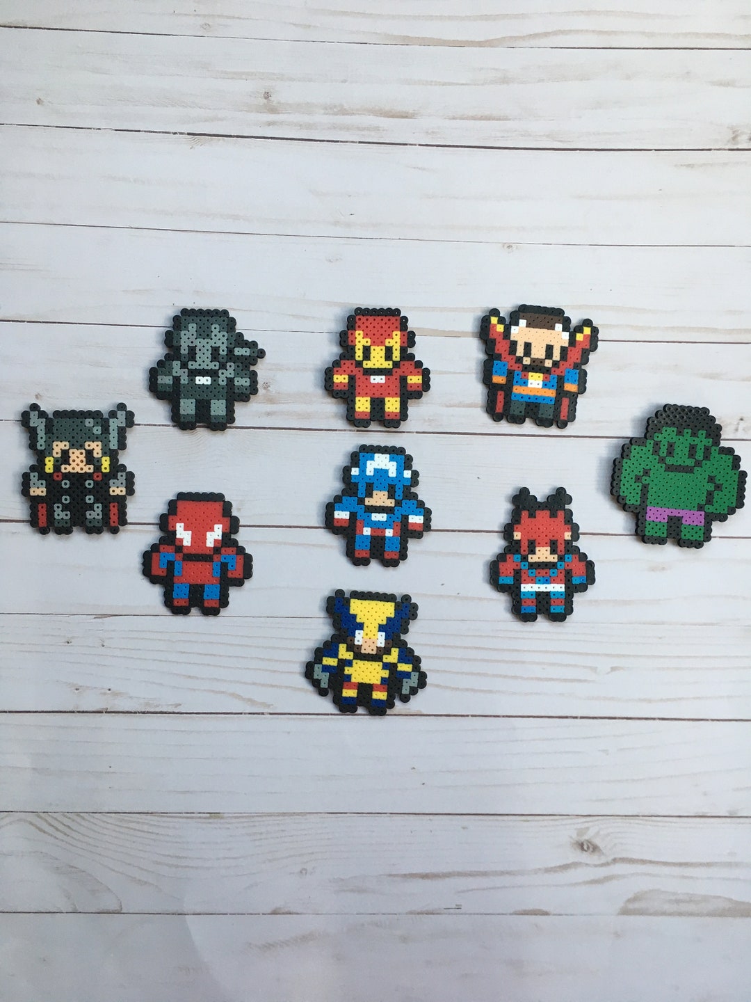 Marvel Inspired Perler Bead Heroes Magnets - Etsy