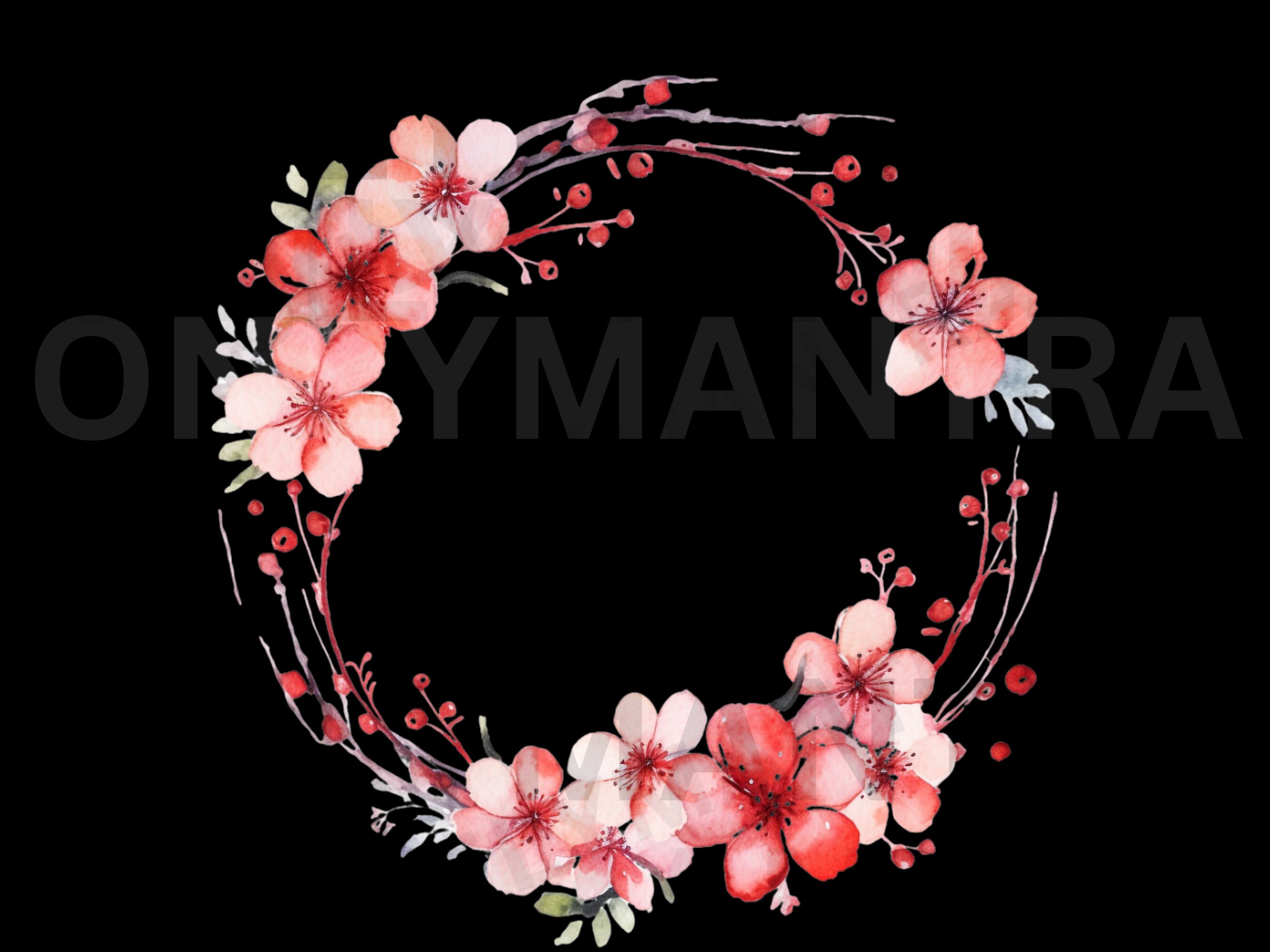 Watercolor Cherry Blossoms Clipart Sakura Clip Art Floral Frames Flower ...