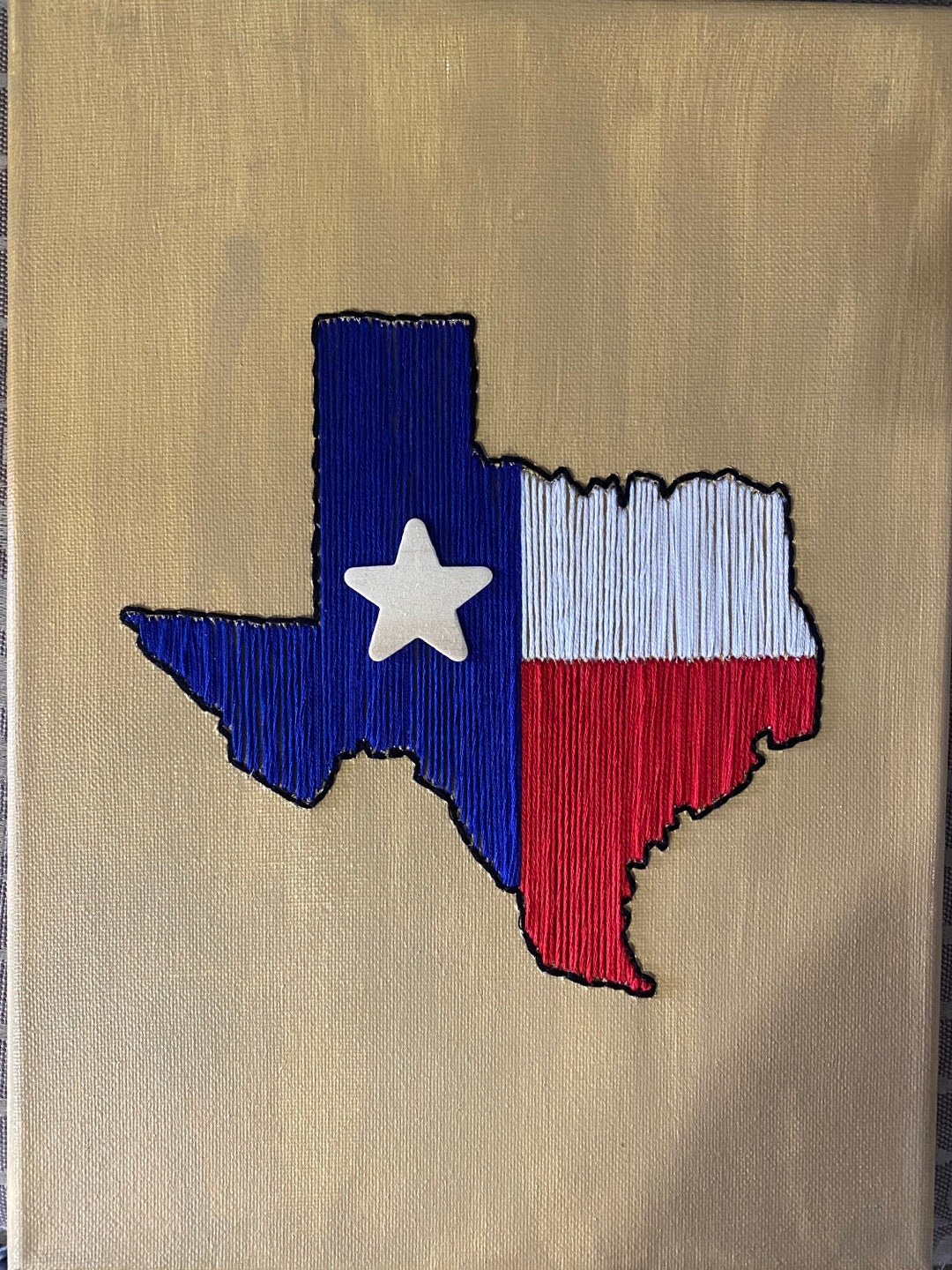 Texas Embroidered Wall Art, Texas Flag Wall Decor - Etsy