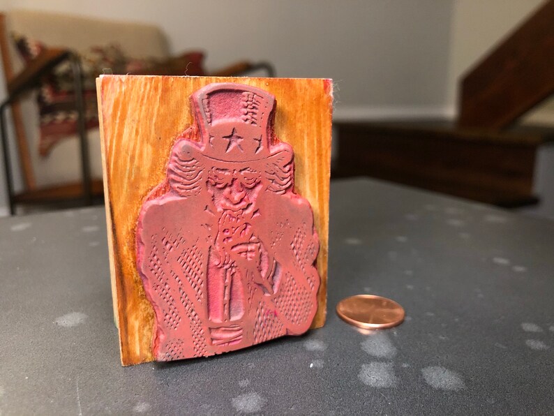 Vintage Rubber Stamp Rare Good Stamps Uncle Sam - Etsy