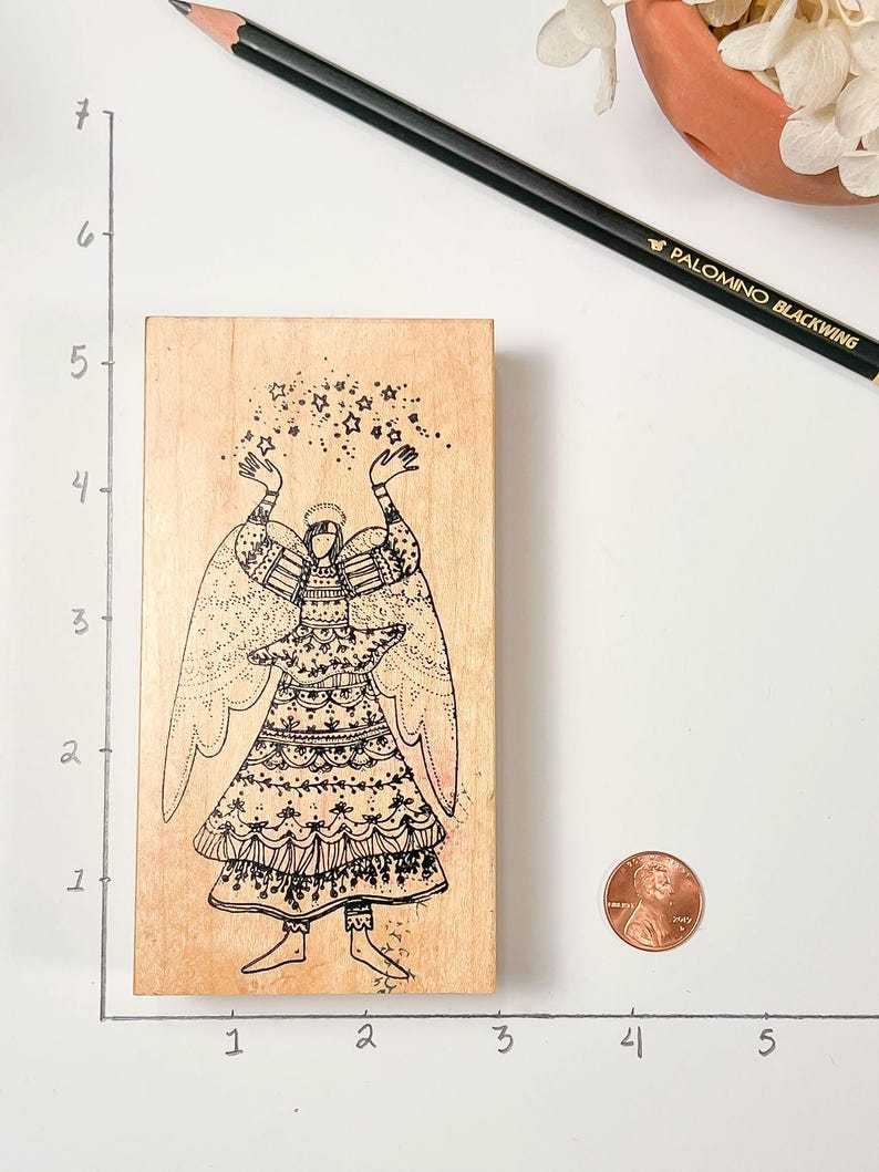 Vintage Rubber Stamp Rare Large Jane Bergquist the Paper Garden Strange ...