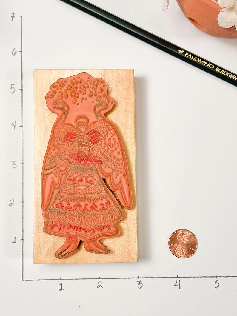Vintage Rubber Stamp Rare Large Jane Bergquist the Paper Garden Strange ...