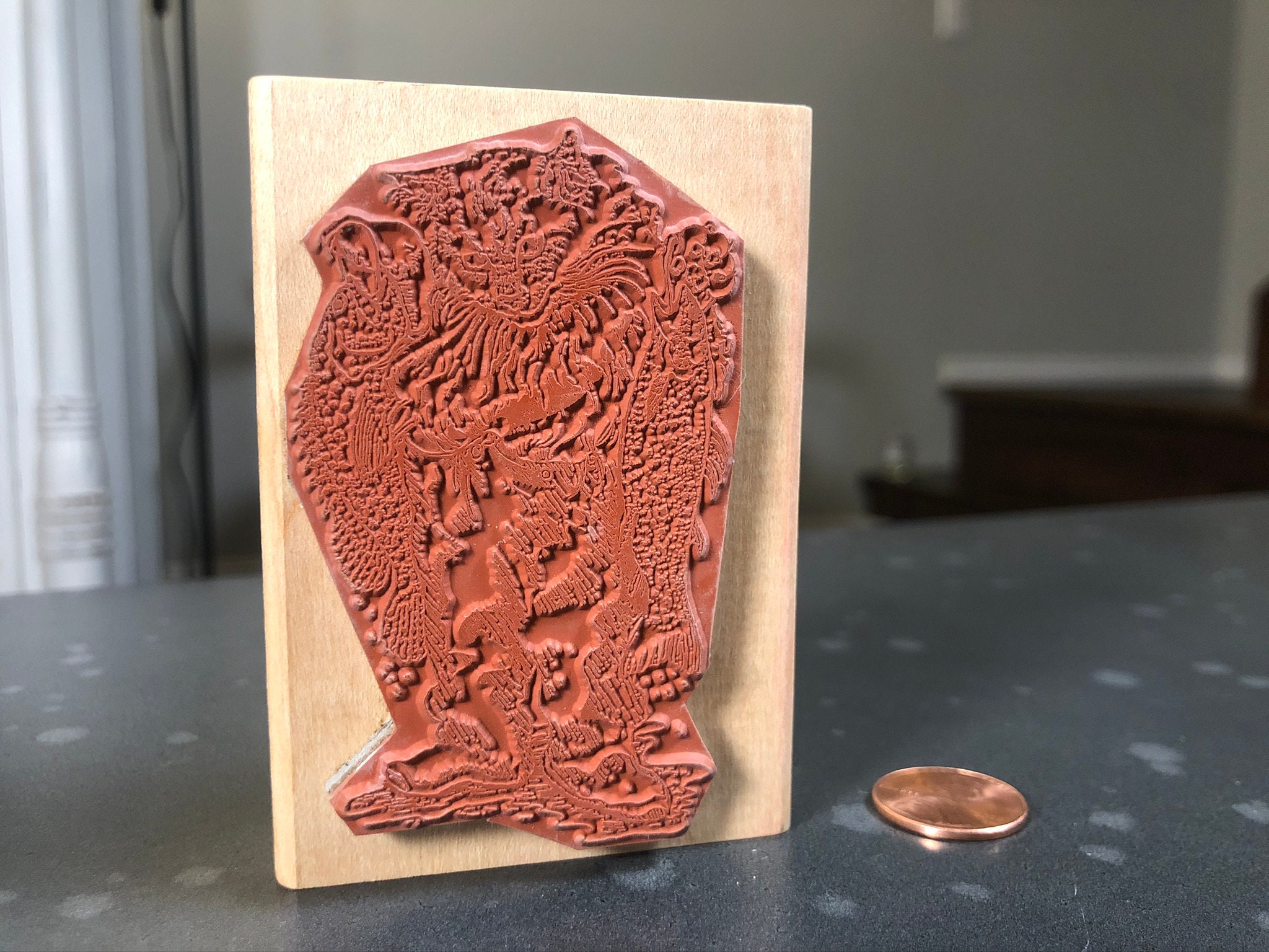 Vintage Rubber Stamp Rare Portfolio Wiley Fisher Cat - Etsy