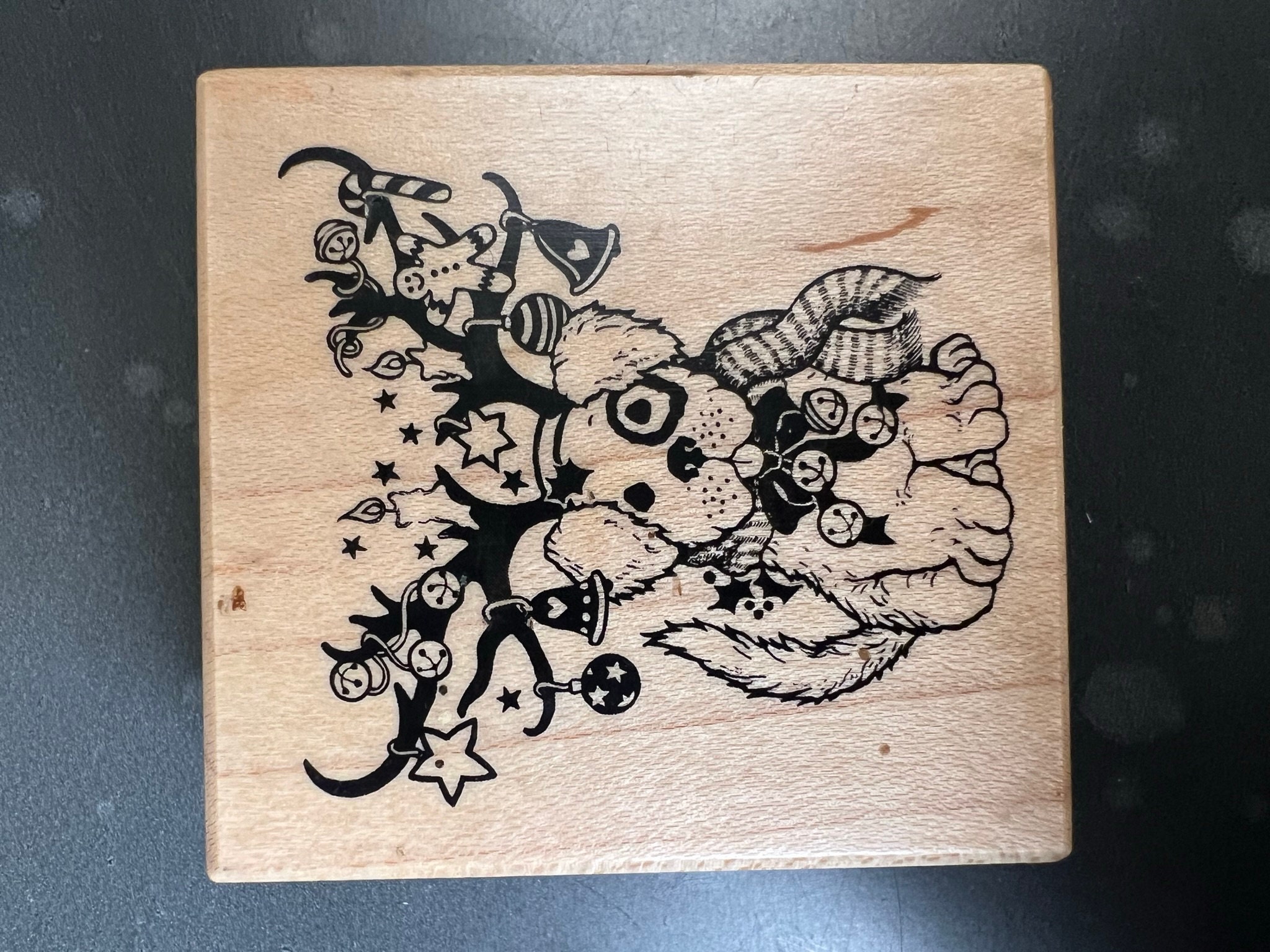 Vintage Rubber Stamp Rare PSX Personal Stamp Exchange Christmas Dog ...