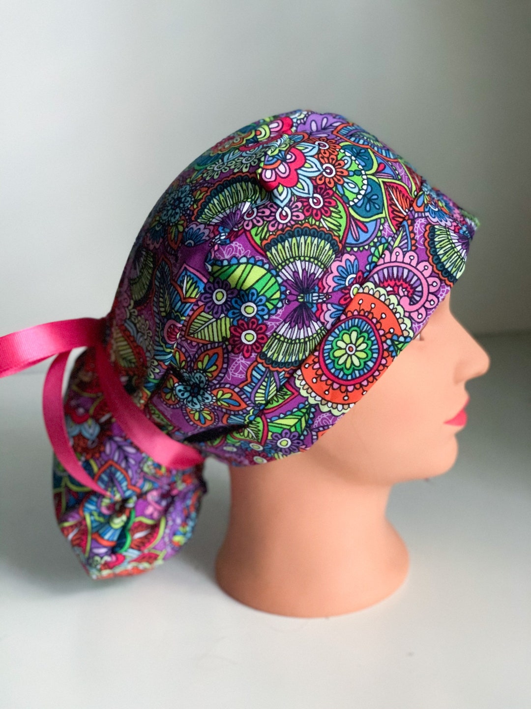 Ponytail Scrub Hat Tye Dye, Ponytail Scrub Cap, Womens Scrub Hat ...