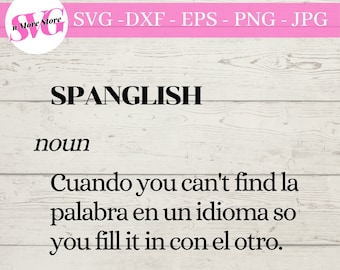 Spanglish Definition SVG Cuando You Can't Find La Palabra En Un Idioma ...