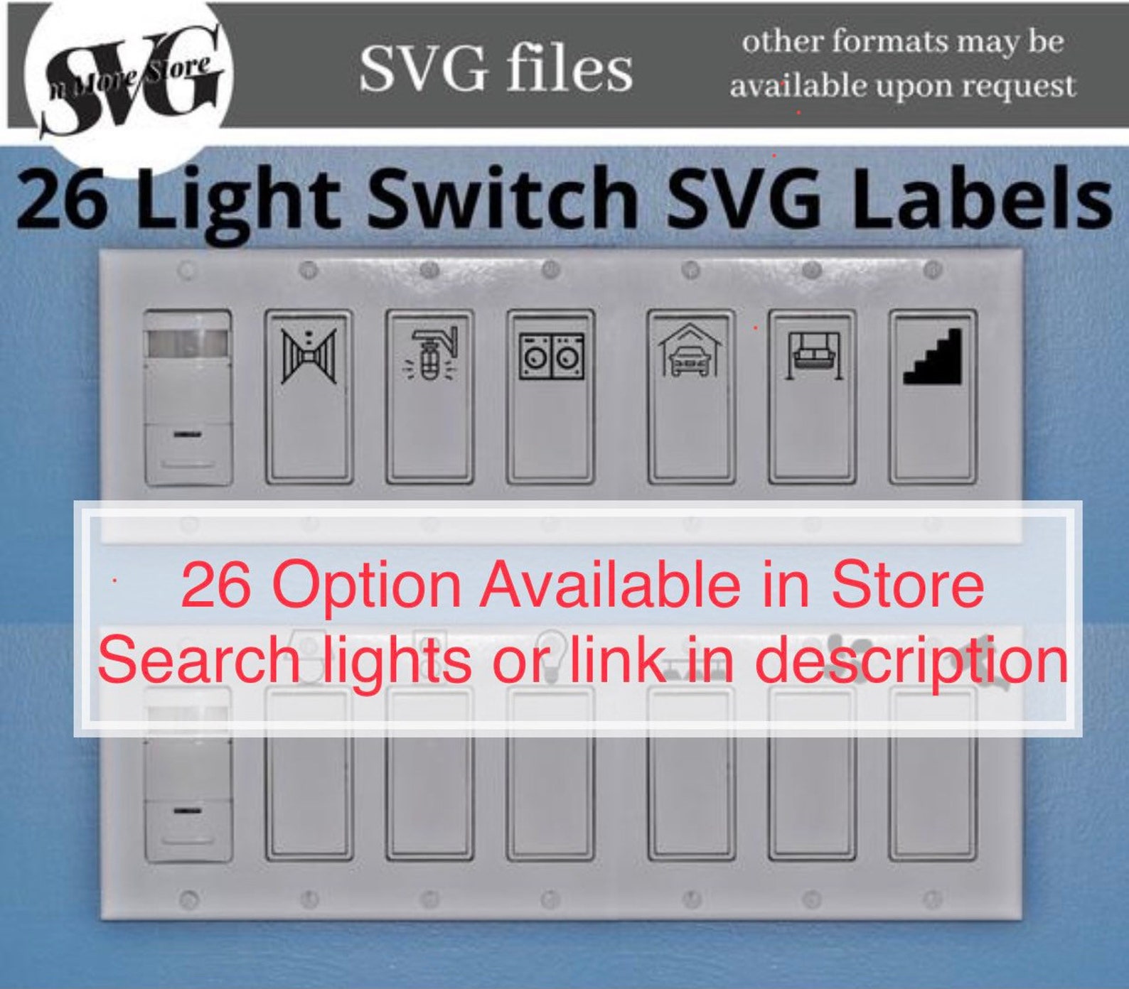 SVG 8 Light Switch Labels Options / Outlet Labels / You Can Make Light ...
