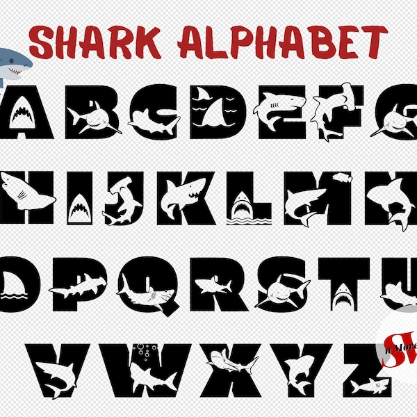 Shark Letters - Etsy