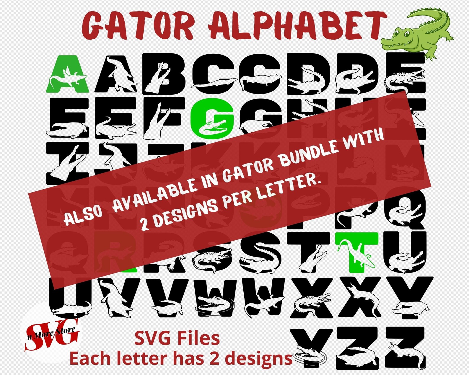 Alligator Alphabet Bundle SVG Gators ABC Alphabet Alligator - Etsy