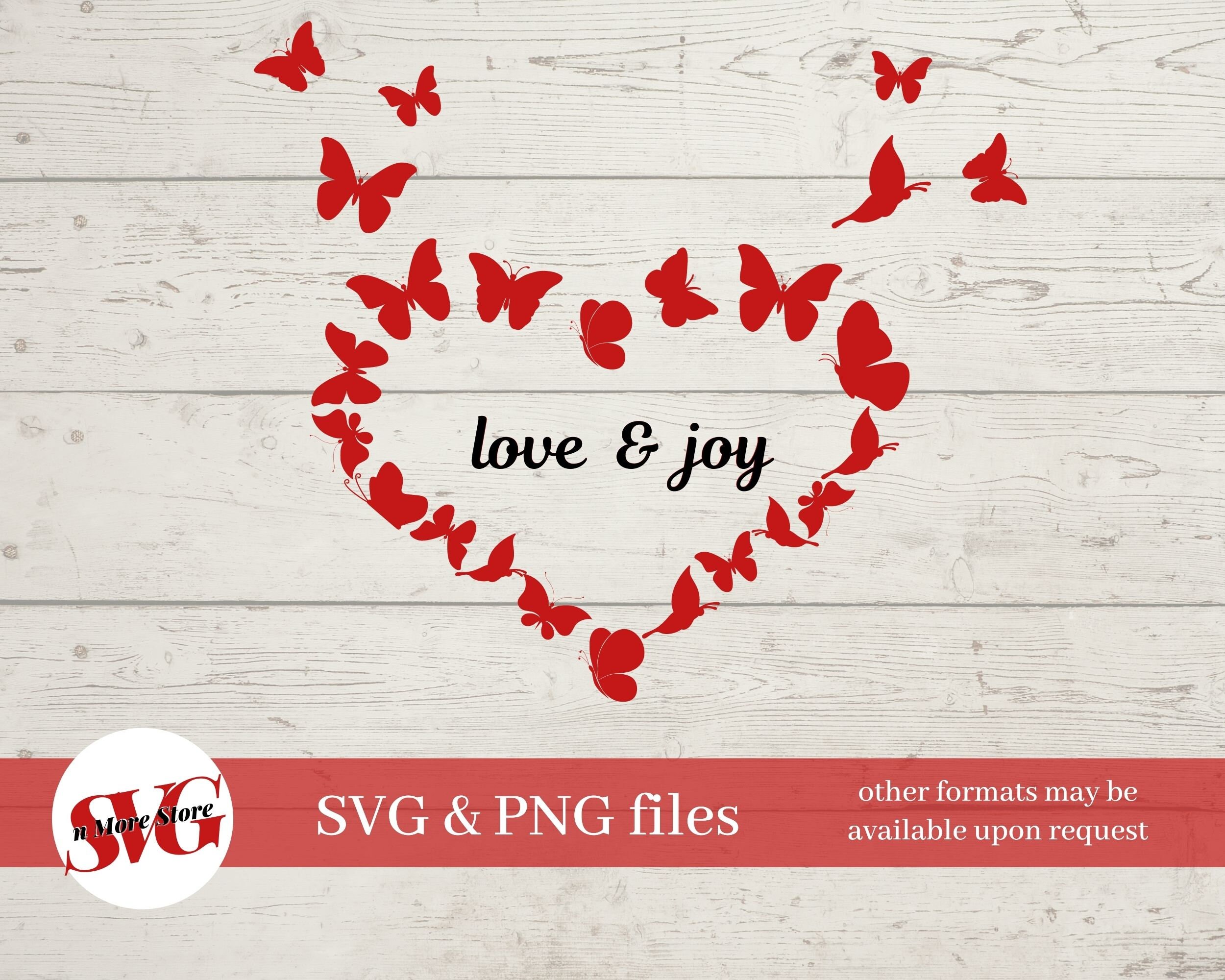 Adorable Butterflies Heart SVG Valentine Butterfly SVG | Etsy