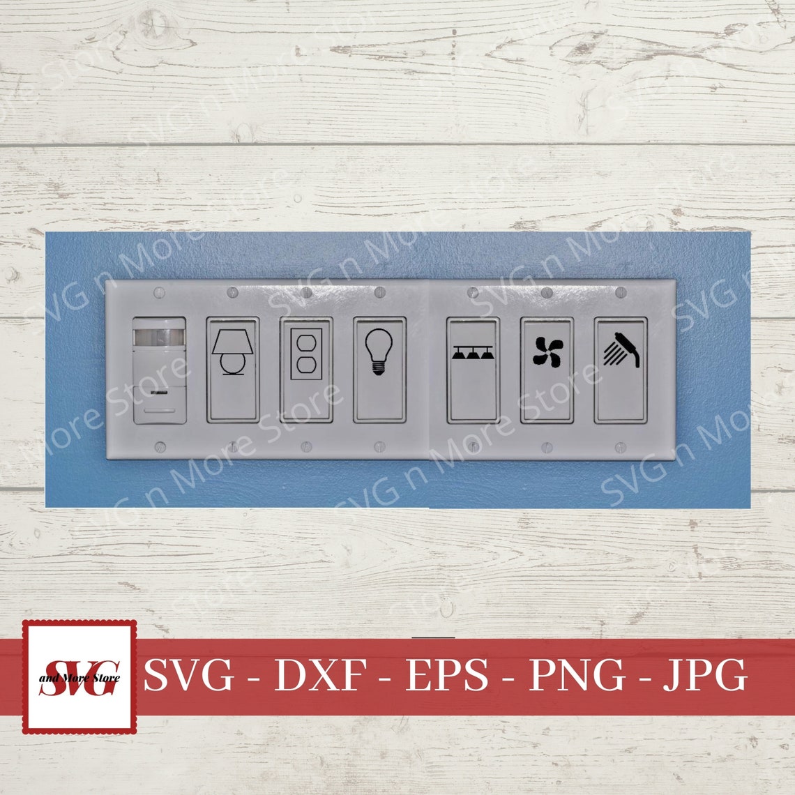 SVG 8 Light Switch Labels Options / Outlet Labels / You Can - Etsy