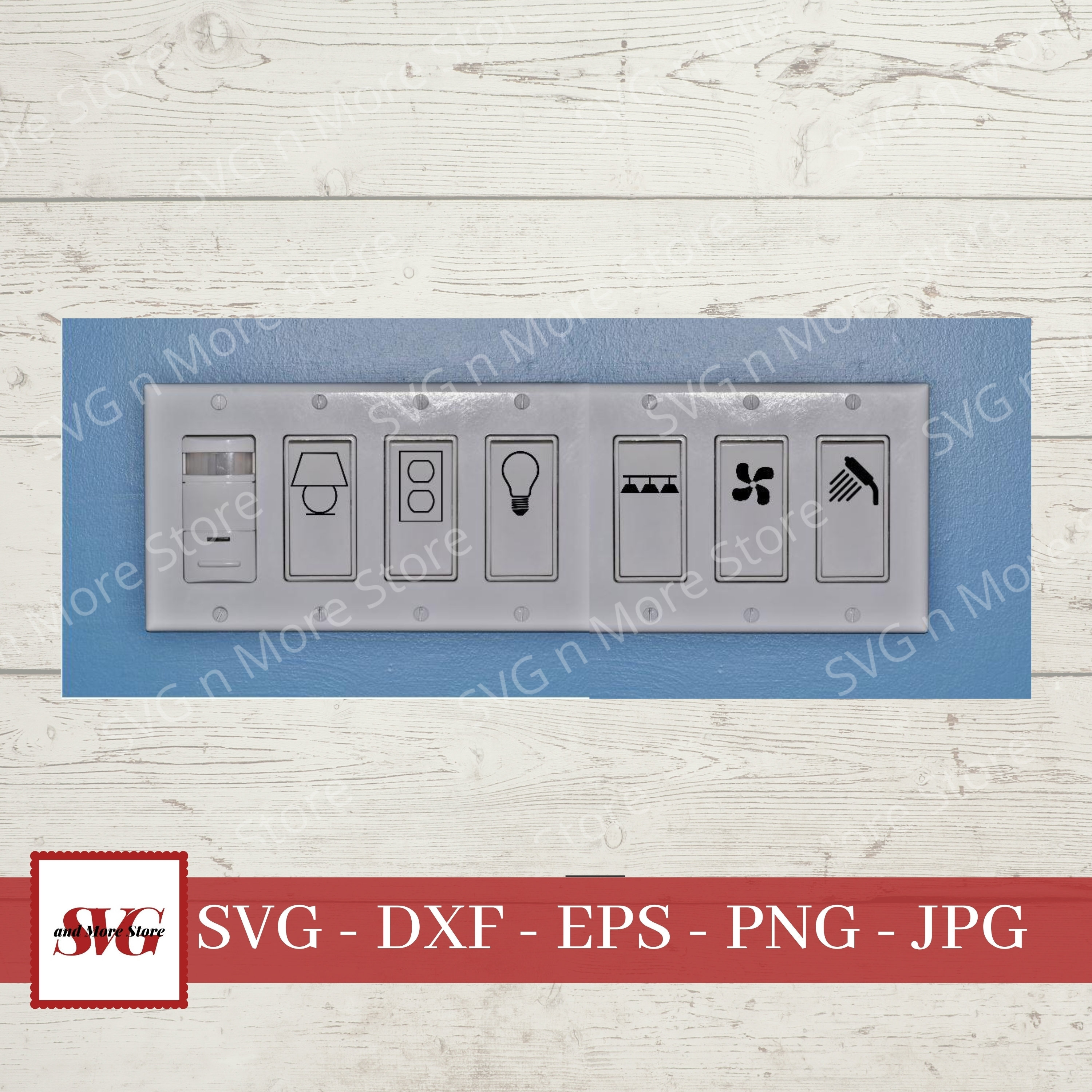 SVG 8 Light Switch Labels Options / Outlet Labels / You Can - Etsy