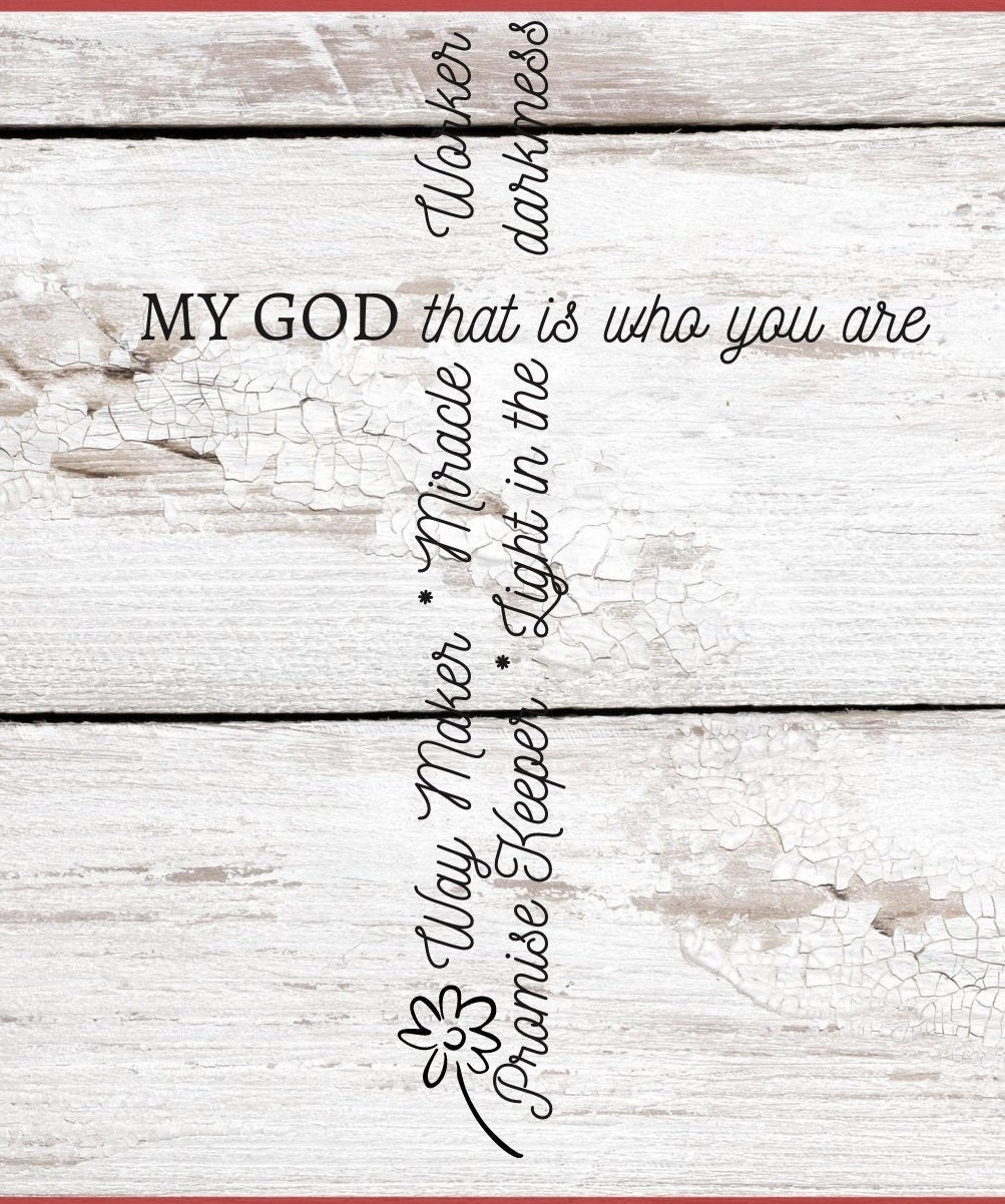 Waymaker Prayer Cross With Flower SVG - Way Maker Prayer Cross With ...