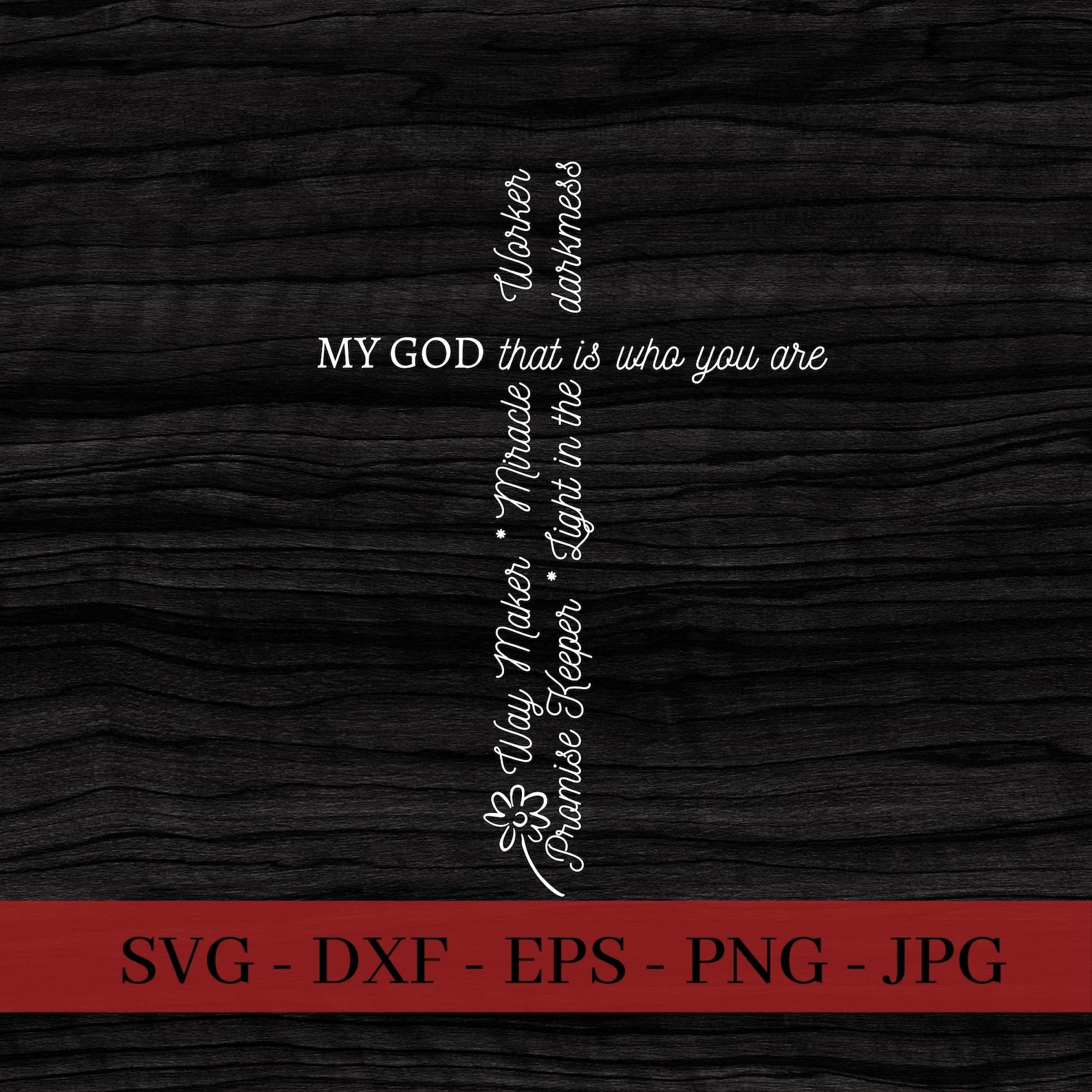 Waymaker Prayer Cross With Flower SVG Way Maker Prayer Cross - Etsy