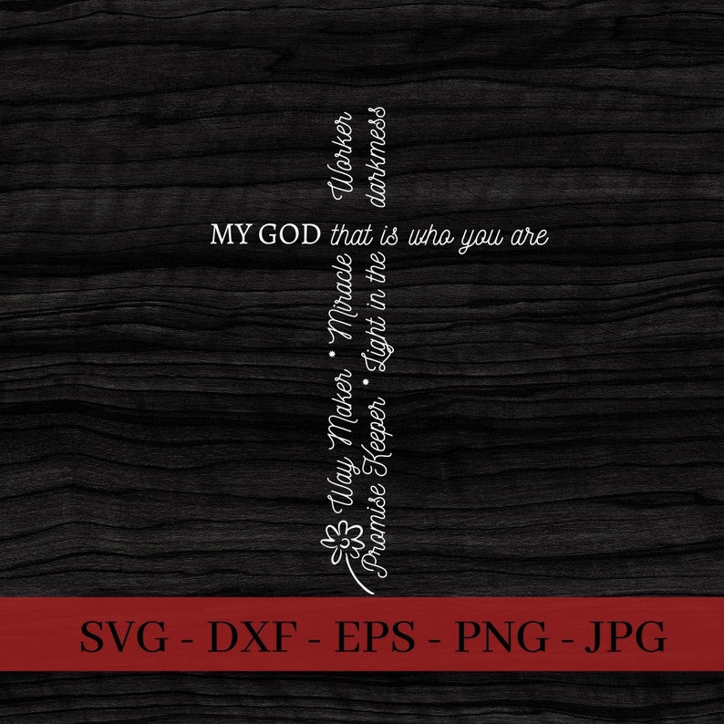 Waymaker Prayer Cross With Flower SVG Way Maker Prayer Cross | Etsy