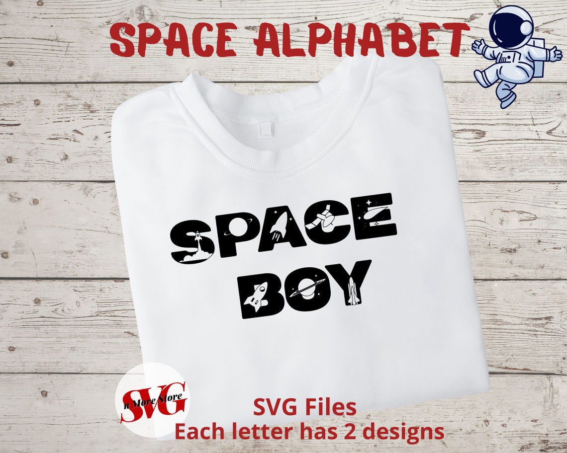 Space Alphabet Bundle SVG, Space Ship ABC Alphabet, Planets Letters Svg ...