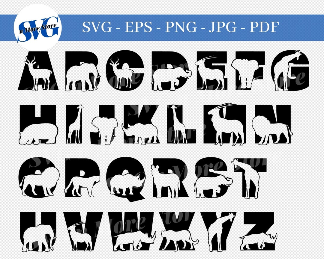 Safari Alphabet SVG PNG EPS Jpg Pdf Safari Letters Svg Cut - Etsy Australia