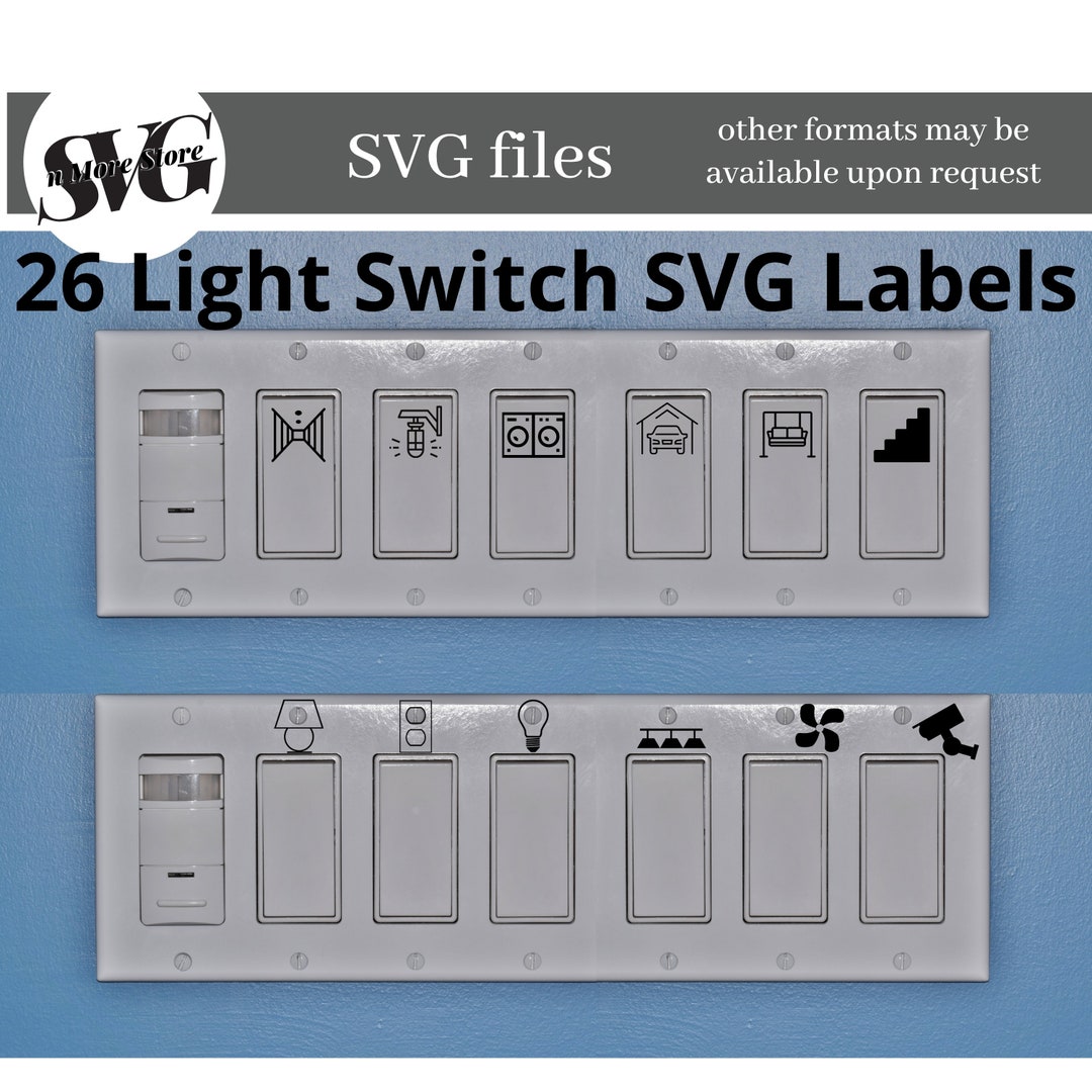 SVG 26 Light Switch SVG Labels Options Bundle / Easy to Use / Outlet ...