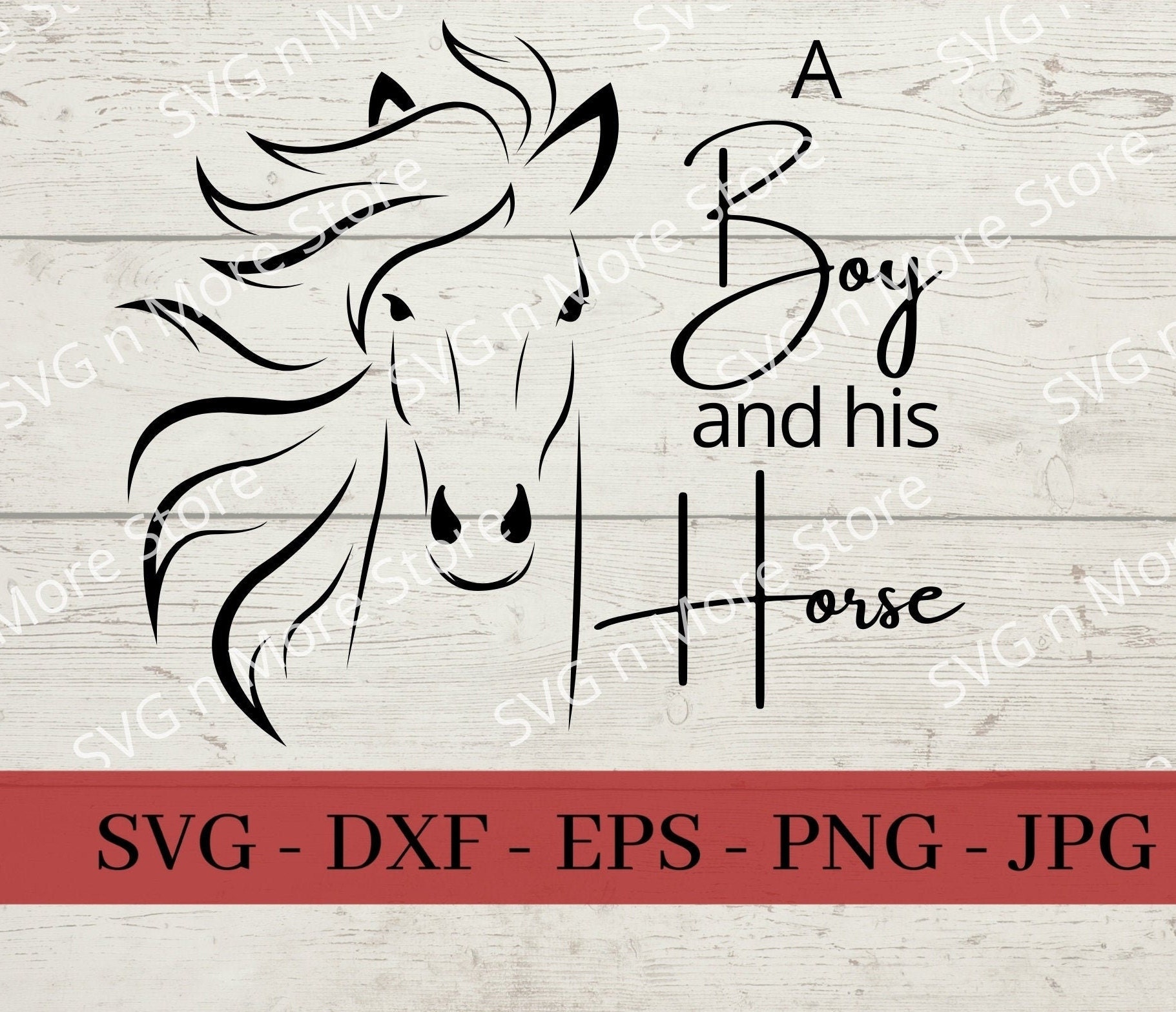 A Boy and His Horse SVG | Etsy
