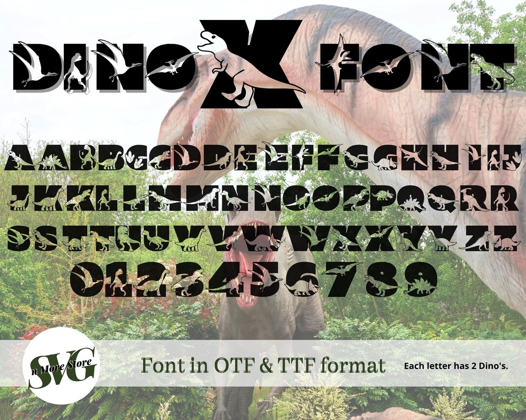 Dinox Font TTF OTF, Type Out Your Dino Letters With This Font, Dinosaur ...