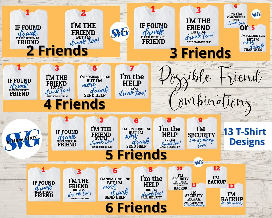 13 Pack Drunk Friends Bundle - If Found Drunk Bundle SVG PNG, Please ...
