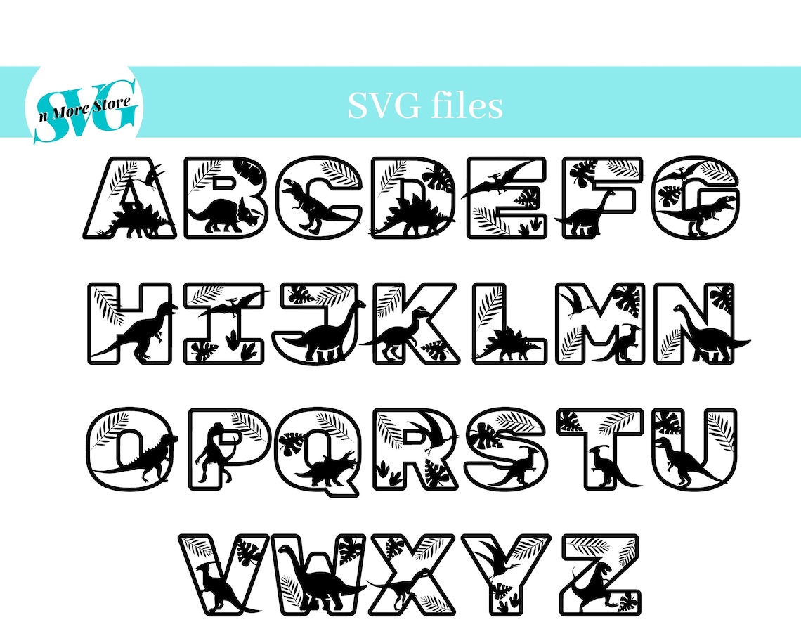 Dinosaur Alphabet Saurus SVG PNG Dinosaur Letters Dinosaur - Etsy Australia