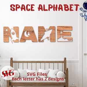 Space Alphabet Bundle SVG, Space Ship ABC Alphabet, Planets Letters Svg ...