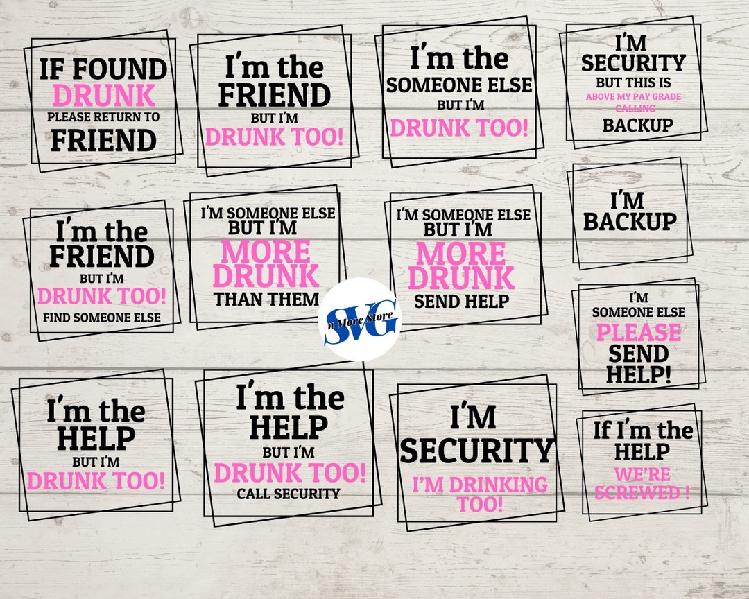 13 Pack Drunk Friends Bundle - If Found Drunk Bundle SVG PNG, Please ...