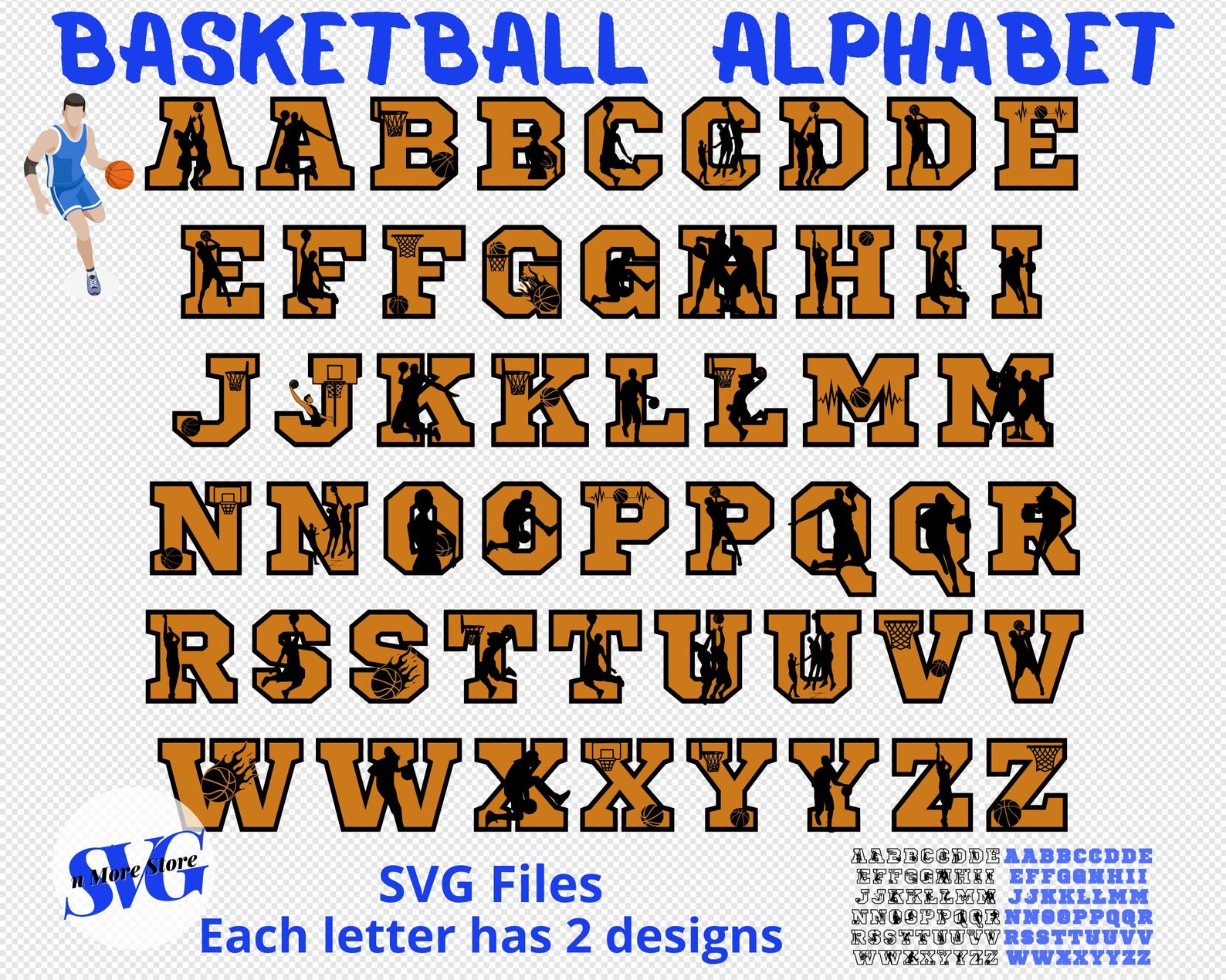 Basketball Alphabet Bundle SVG Basketball ABC Alphabet Hoops - Etsy