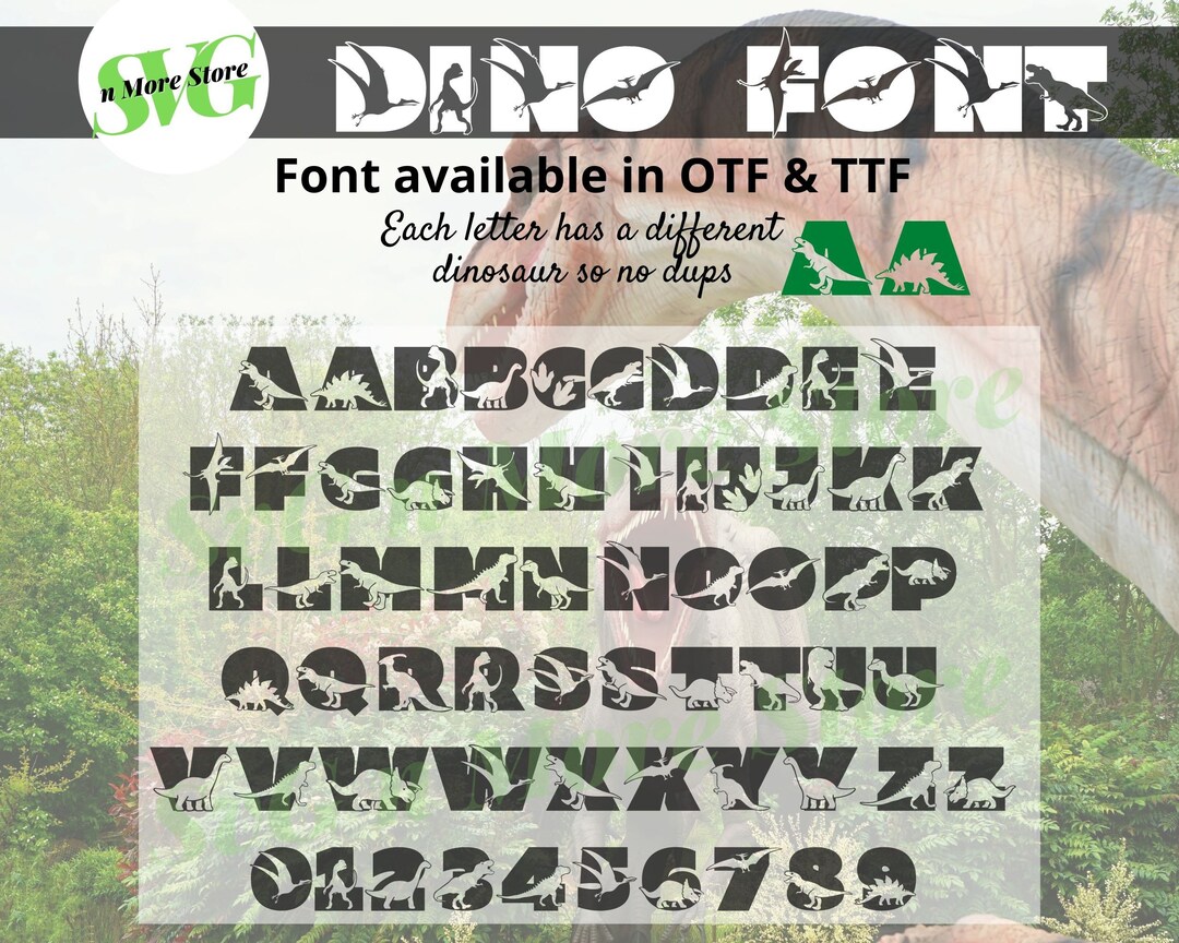 Dinox Font TTF OTF, Type Out Your Dino Letters With This Font, Dinosaur ...
