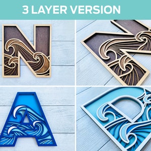 Wave Letters AND Ornaments - Laser Cut Files - Includes Full Alphabet ...